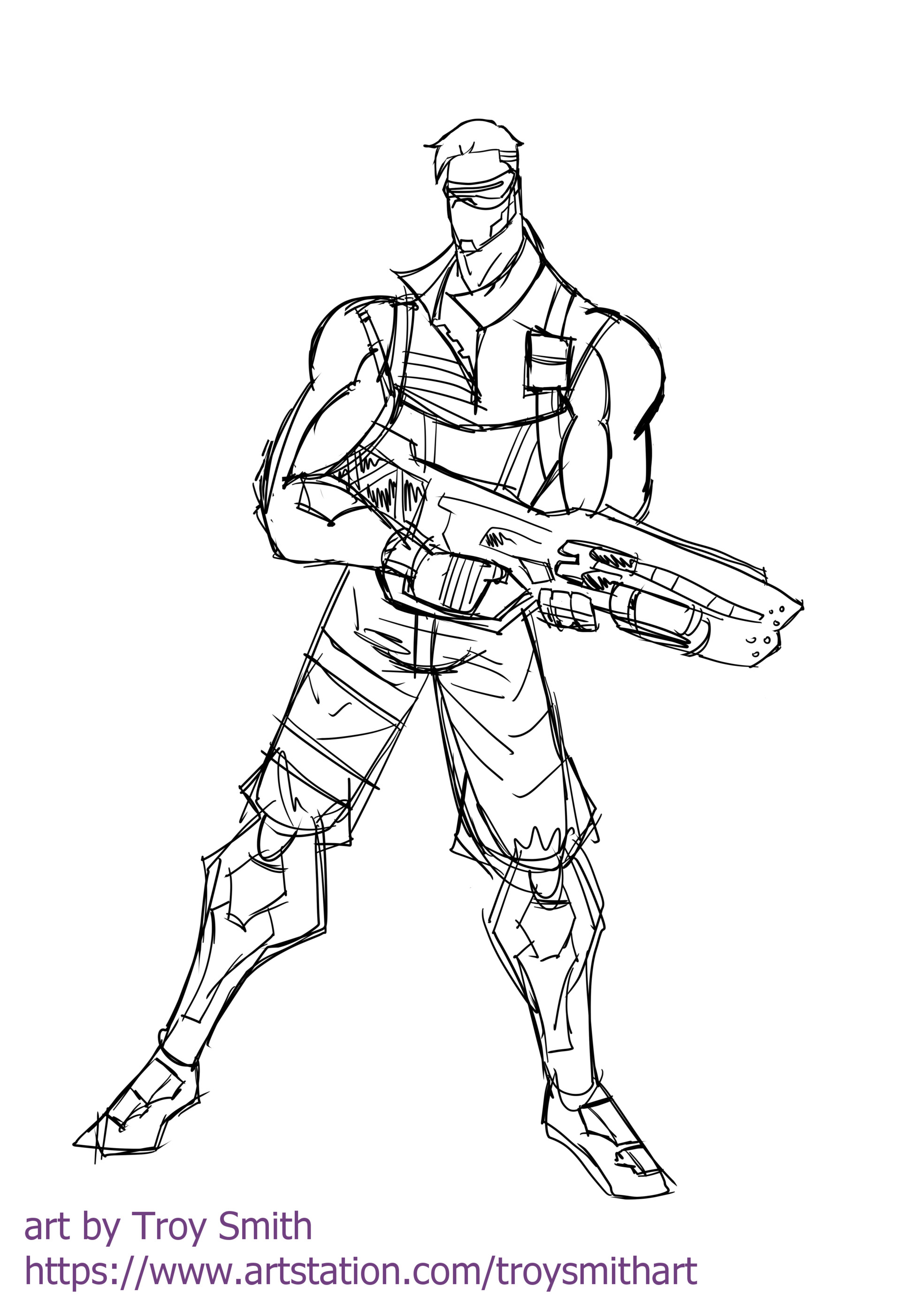 how to draw overwatch soldier 76 easy