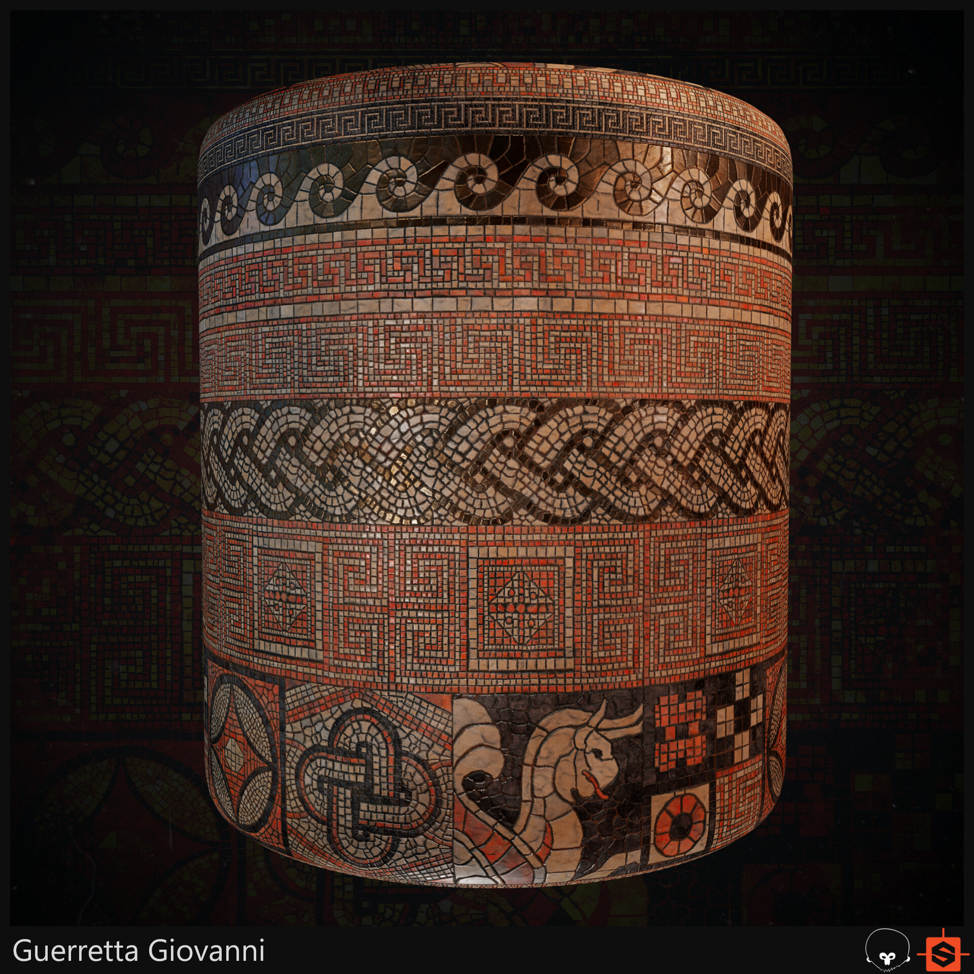 ArtStation - Roman Mosaic Tiles - Substance Designer