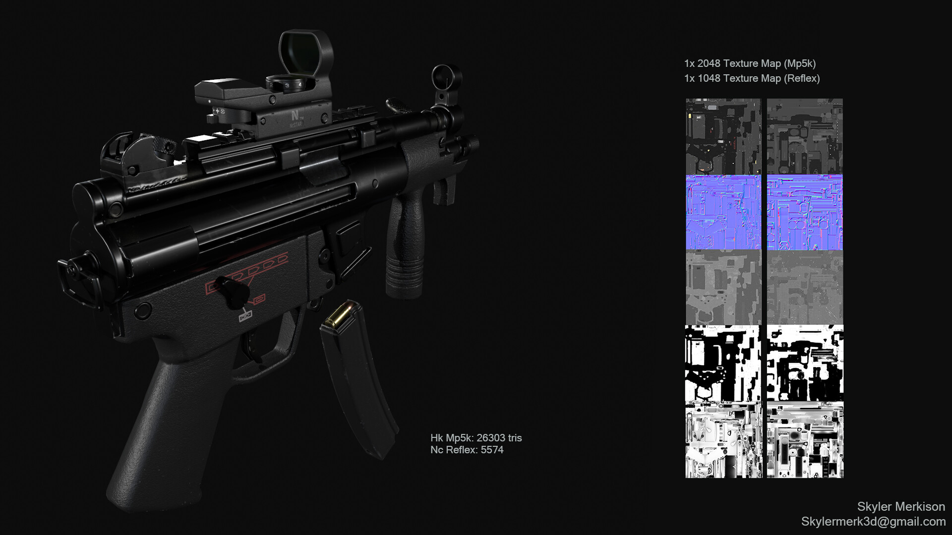 Skyler Merkison - Hk Mp5k: Game Weapon Modeled/Textured
