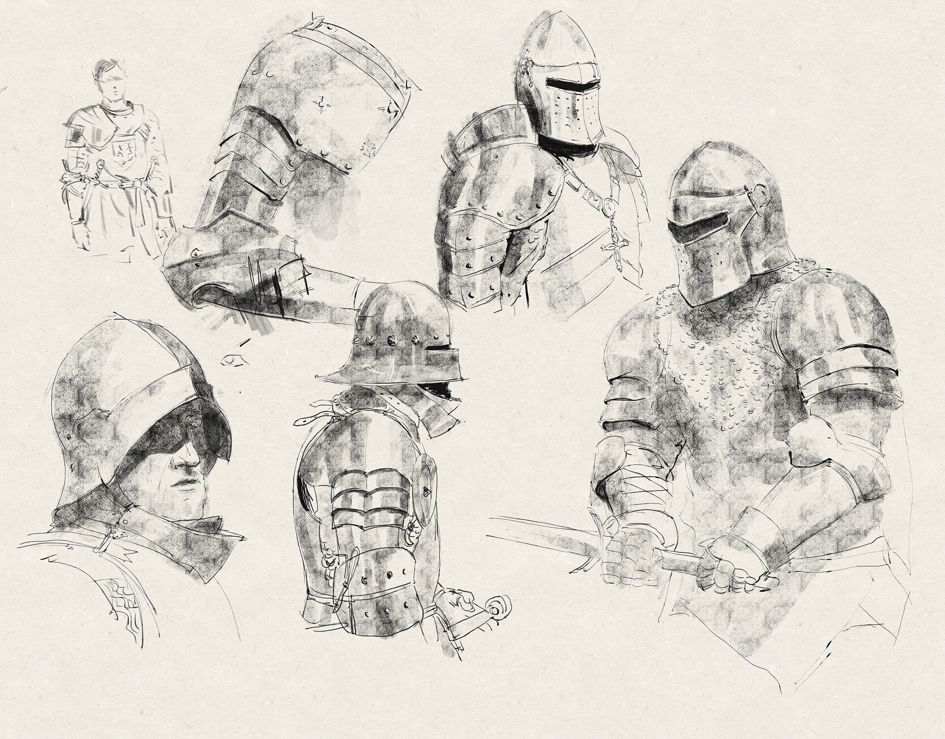 ArtStation - Sketches of knights armors