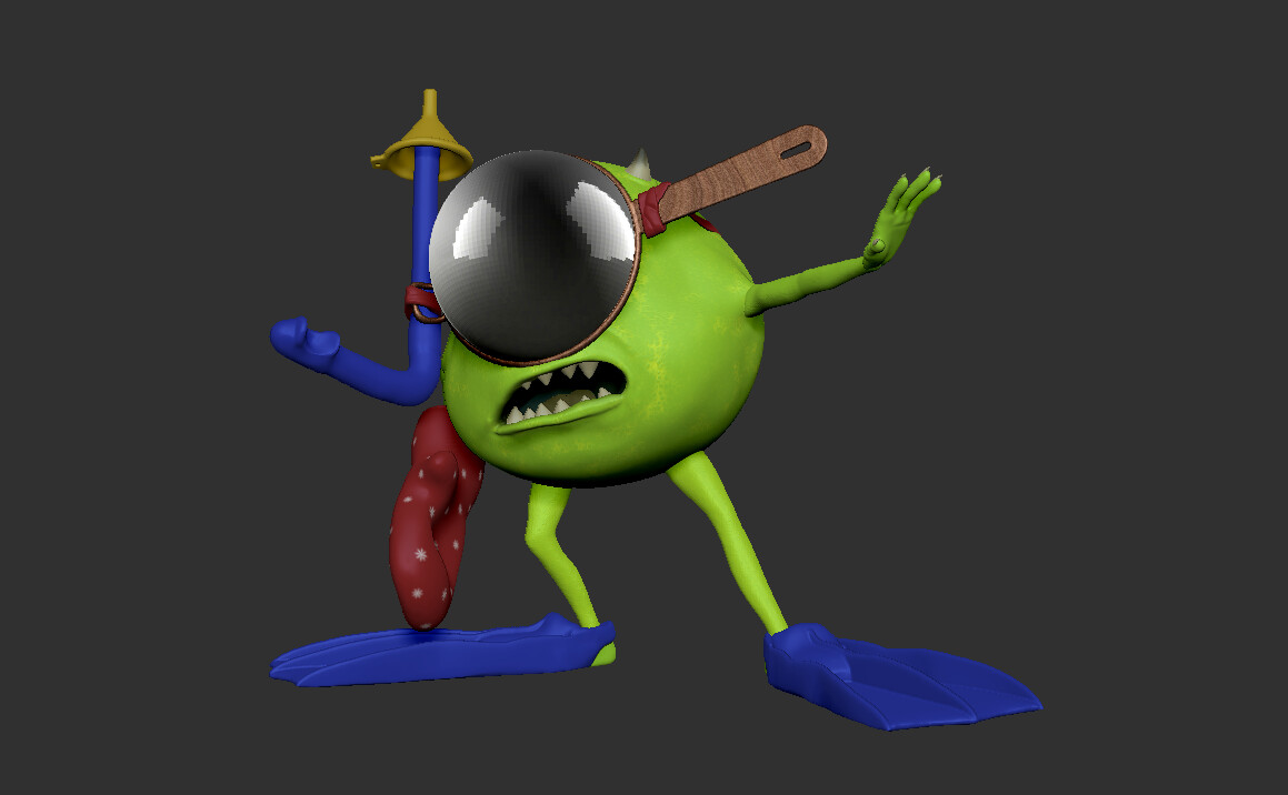 wazowski monster with sharp
