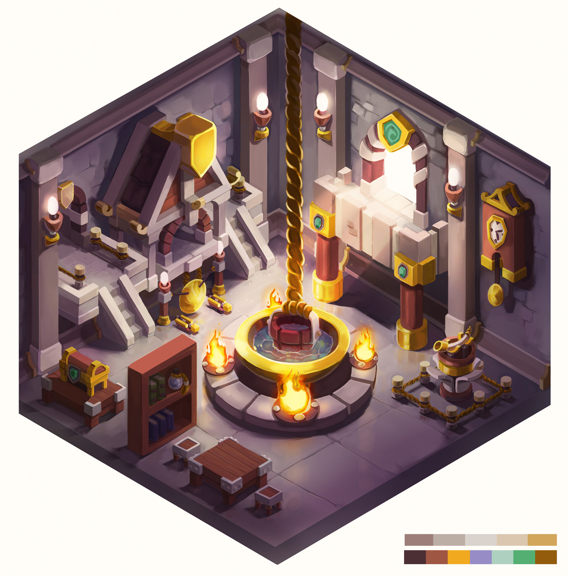 ArtStation - Isometric Room Concept Painting