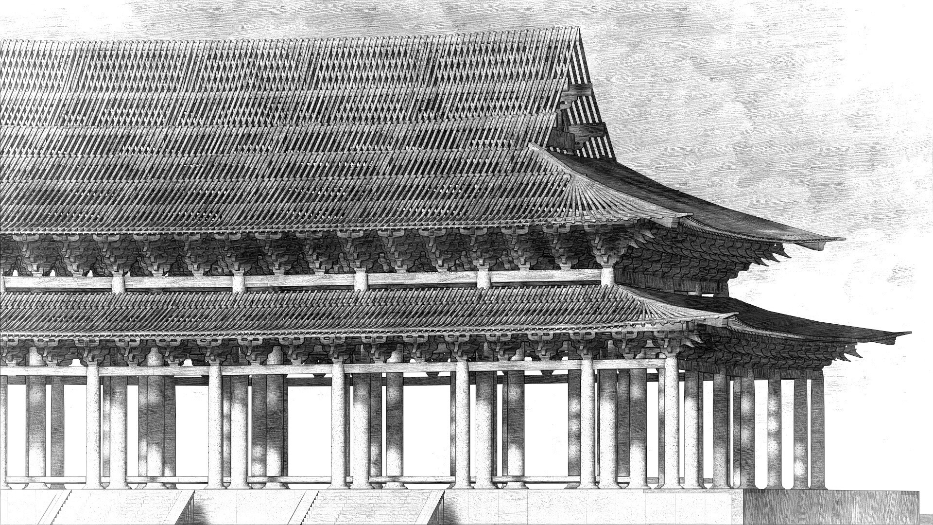 ArtStation - Far Eastern Architecture study