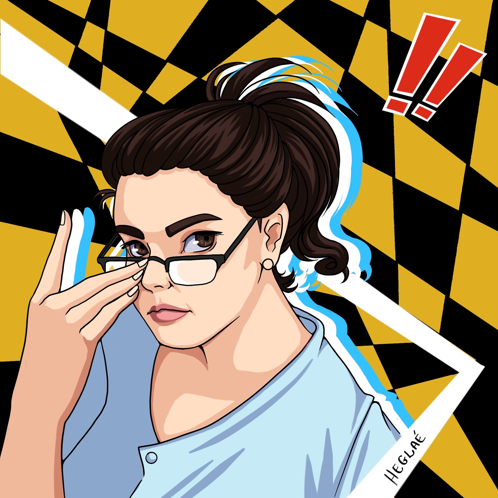 ArtStation - Self portrait in Persona 4 style