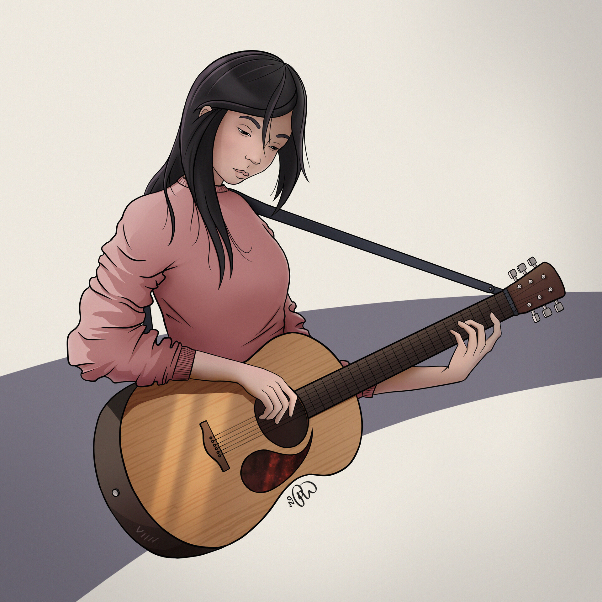ArtStation - Practicing Guitar