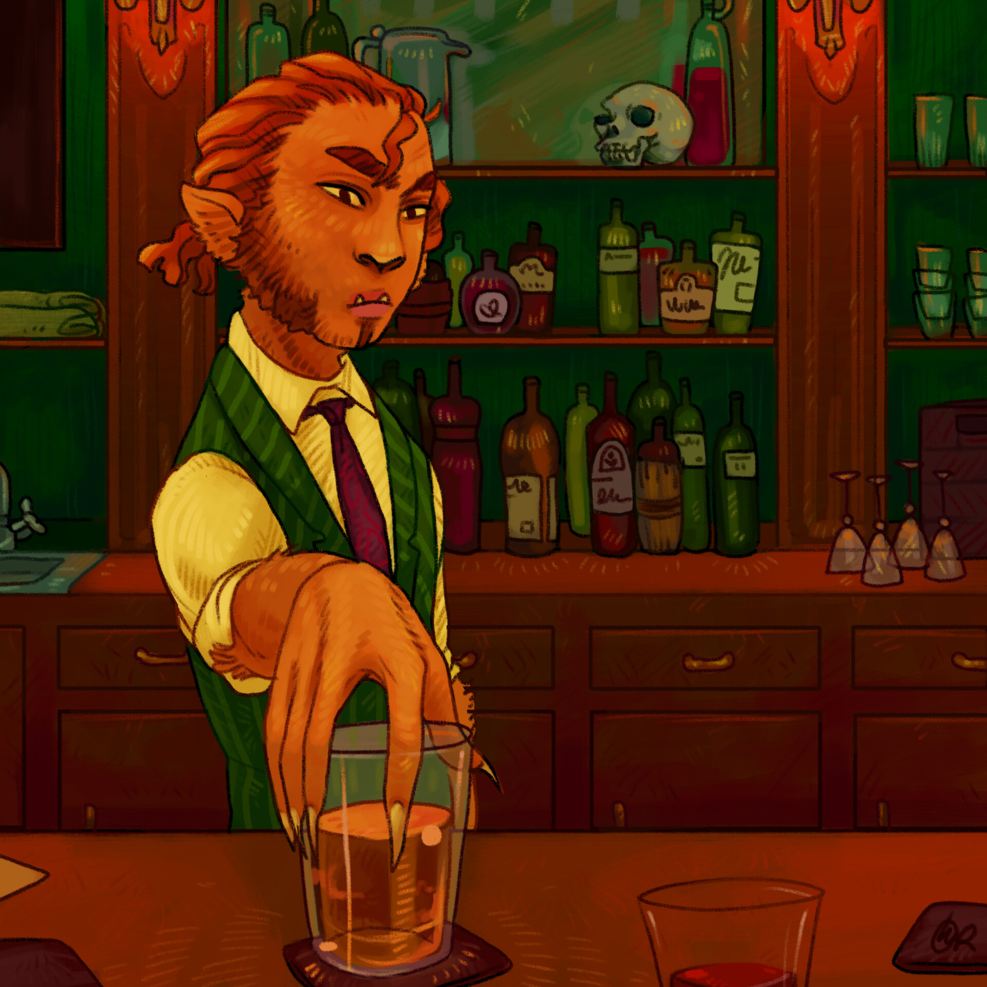 ArtStation - Bartending wolf