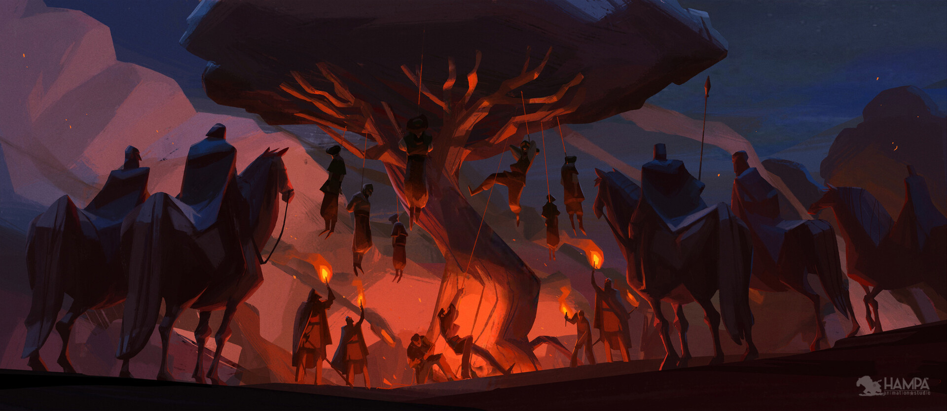 ArtStation - Fire in the night