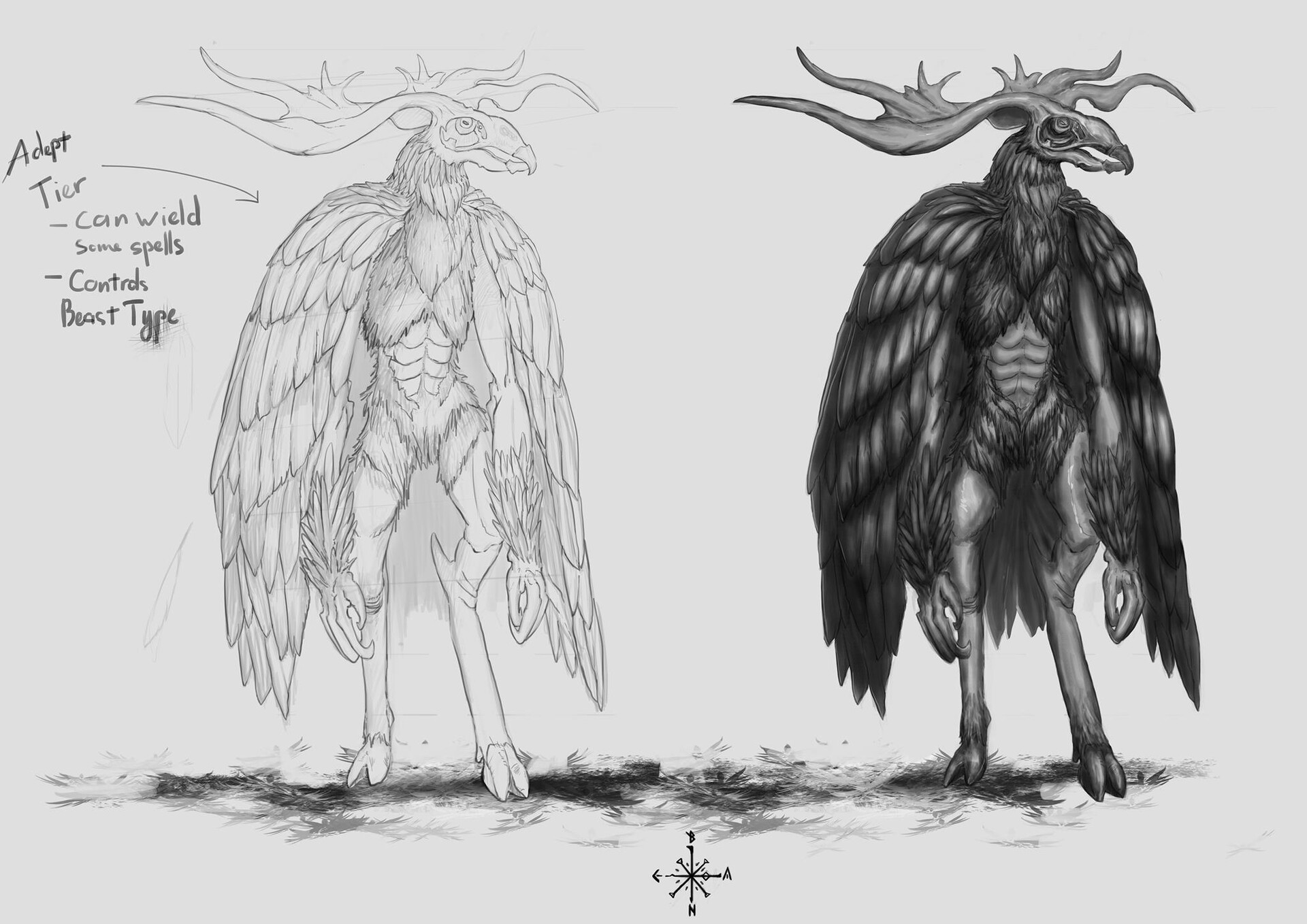 ArtStation - Vulture Deer creature concept