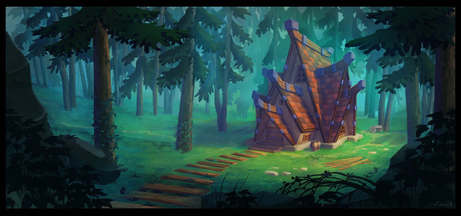 ArtStation - The Vikings forest house.