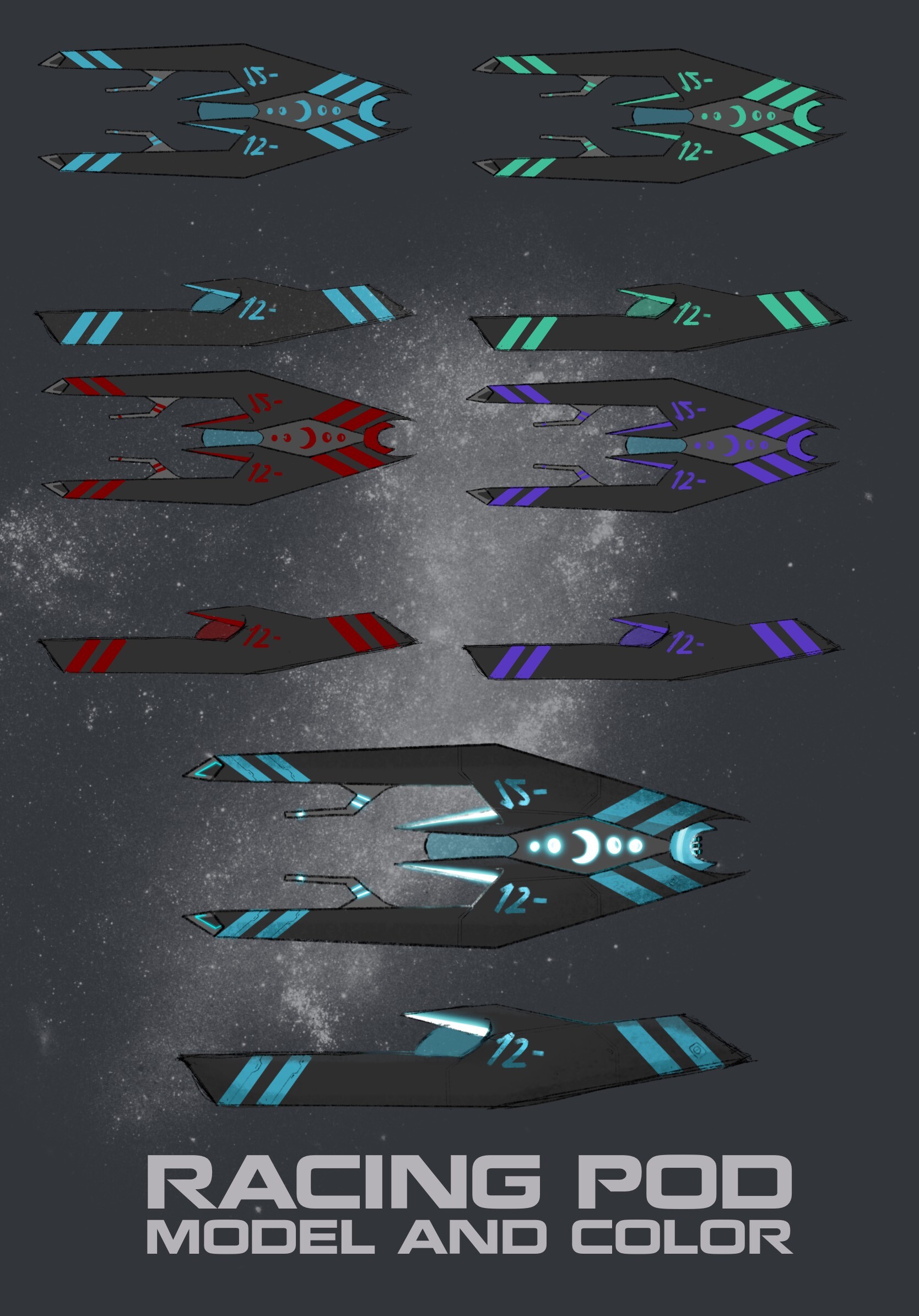 ArtStation - RACING POD 12 COLOR OPTIONS| MONICA JIMENEZ