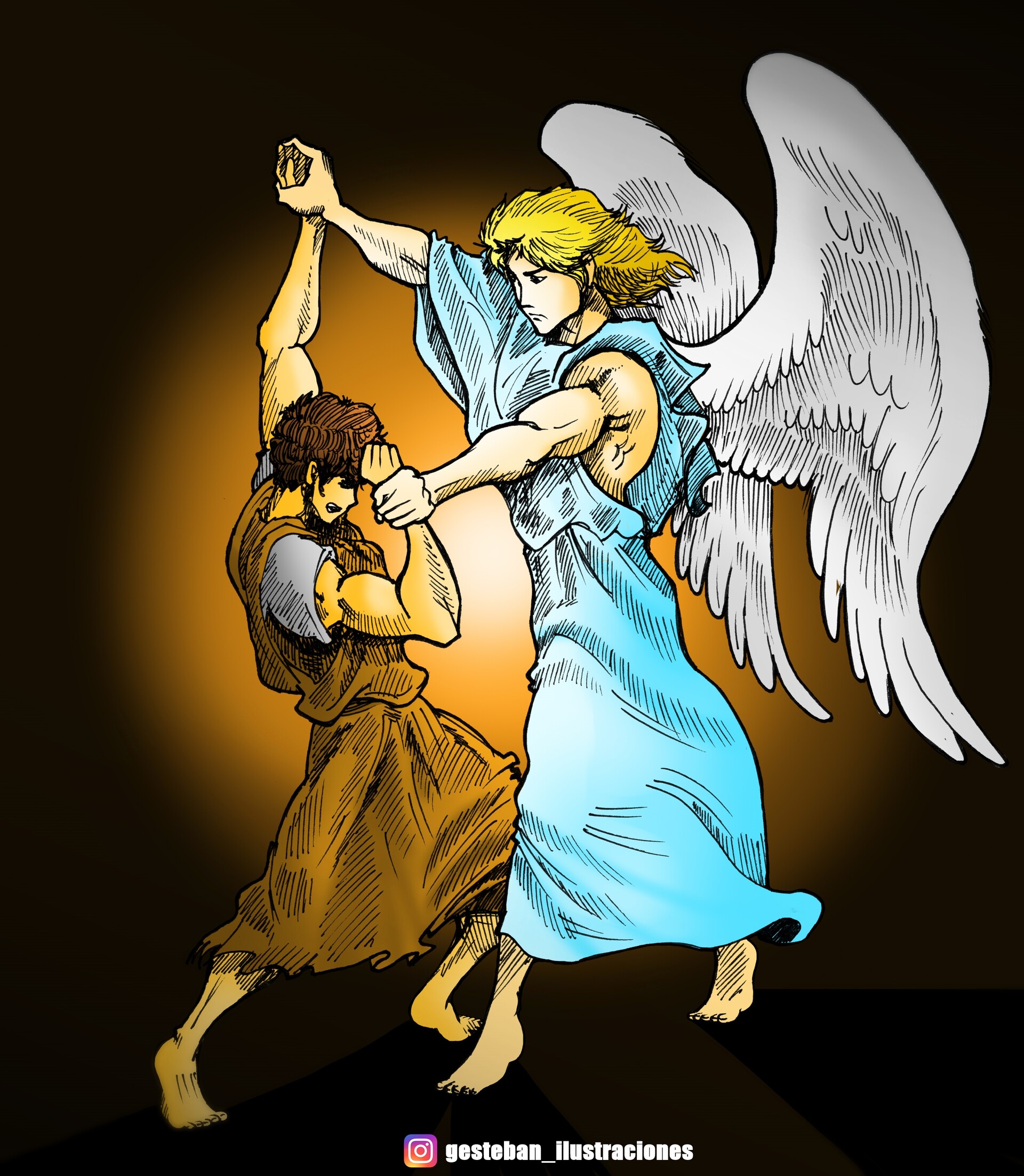 ArtStation - Jacob lucha contra el Ángel