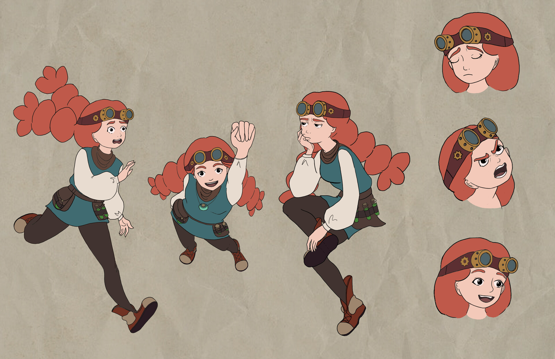 ArtStation - Poses and facial expressions. No shading.