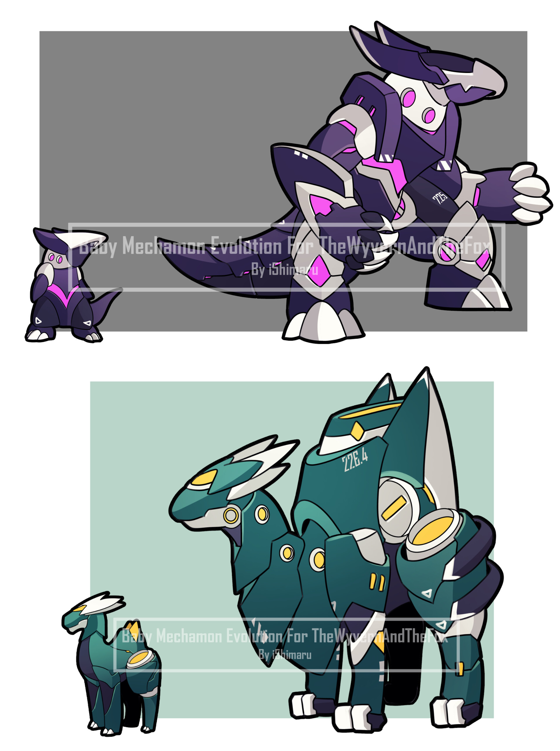 ArtStation - Baby mechmon Evo. XV For TheWyvernAndTheFox