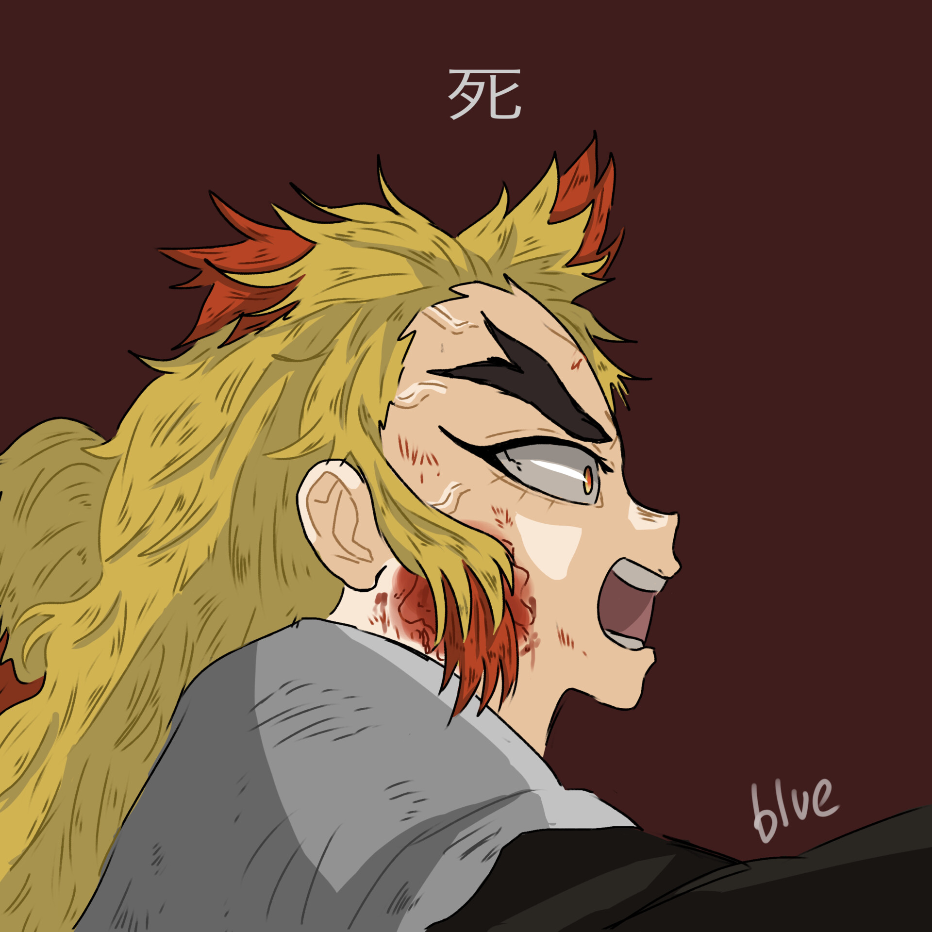 ArtStation - Demon slayer infinity train rengoku and aka