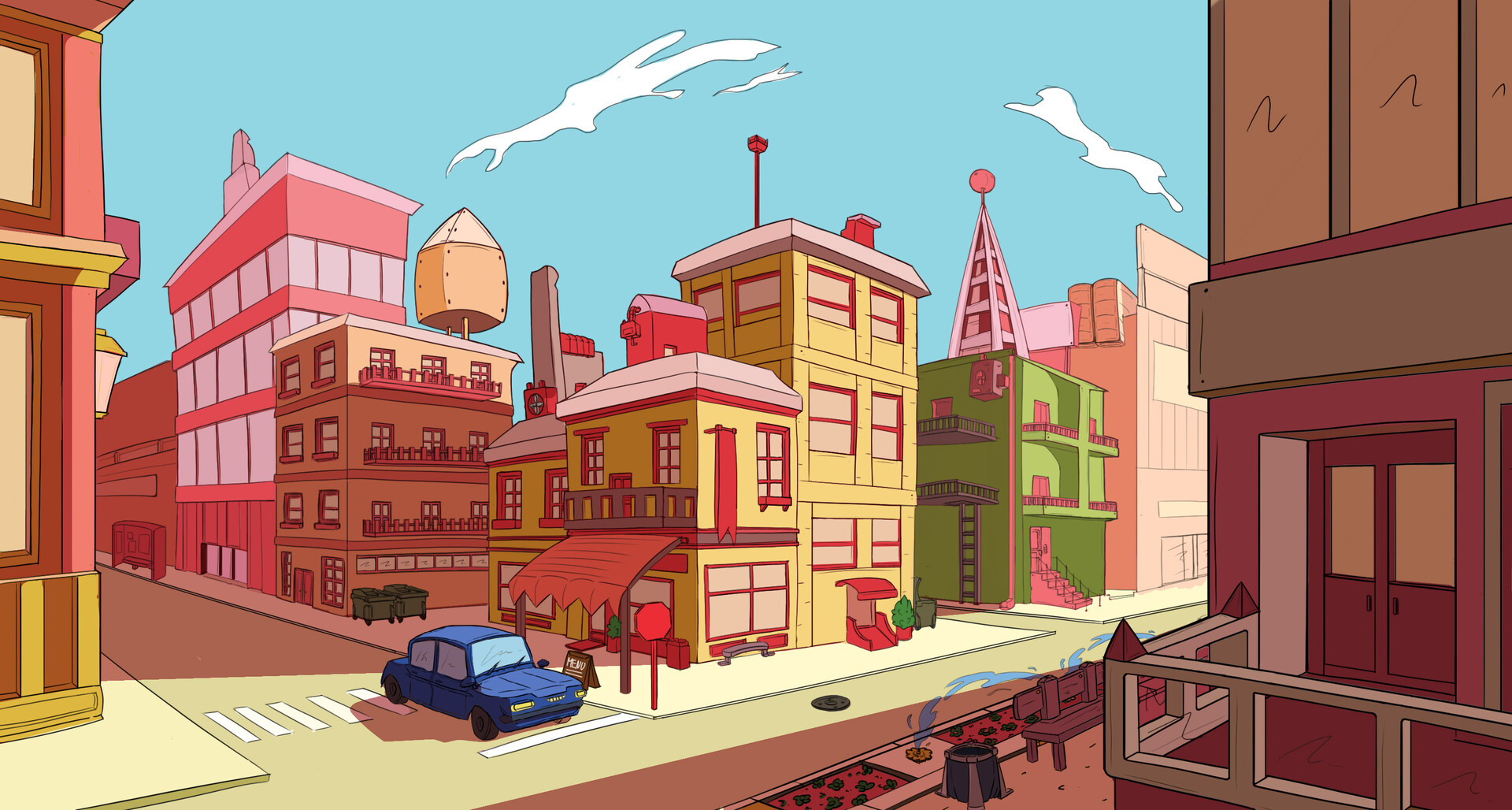 ArtStation - Cartoon City-Environnement Design