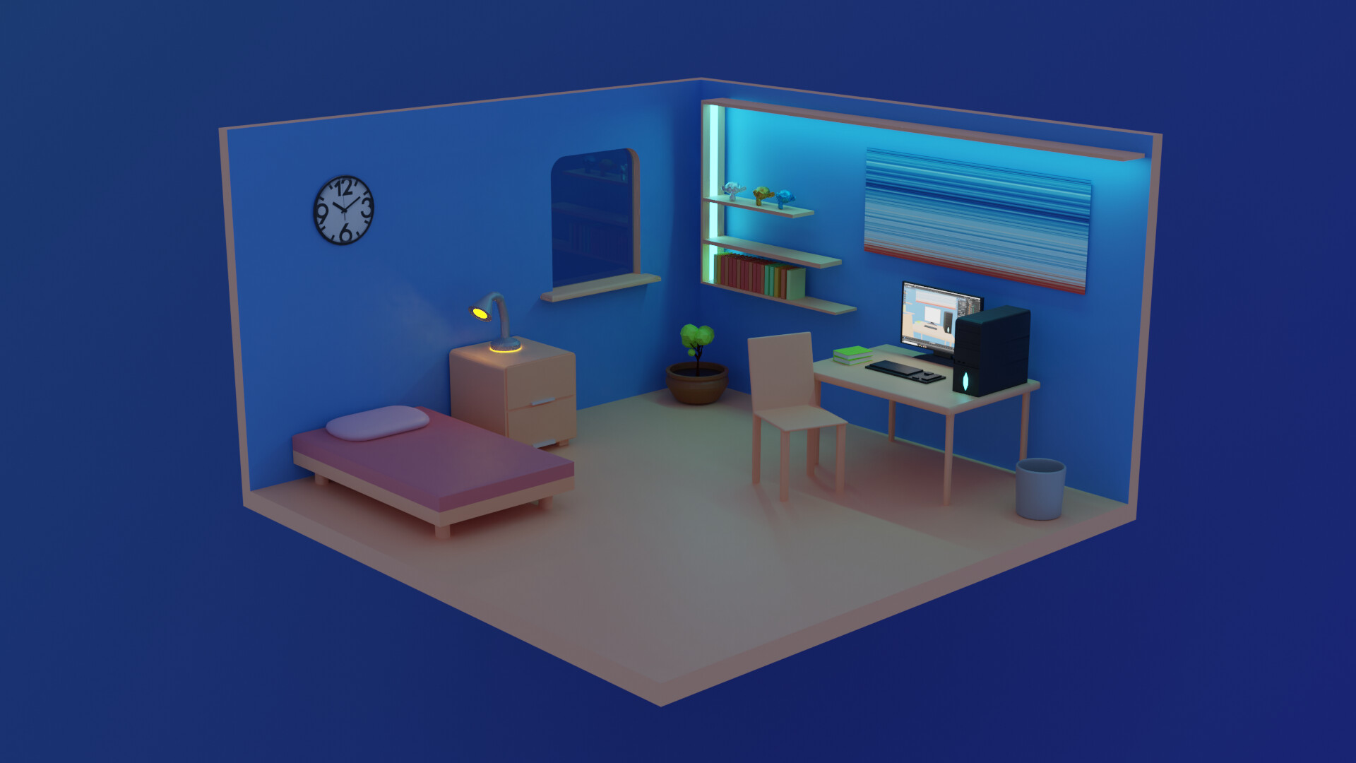 ArtStation - Low-poly room interior by bars1k
