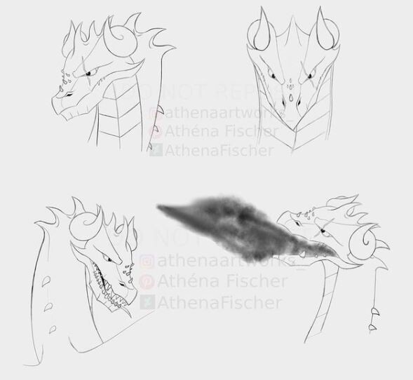 ArtStation - My character - Dragon's faces basic sketch
