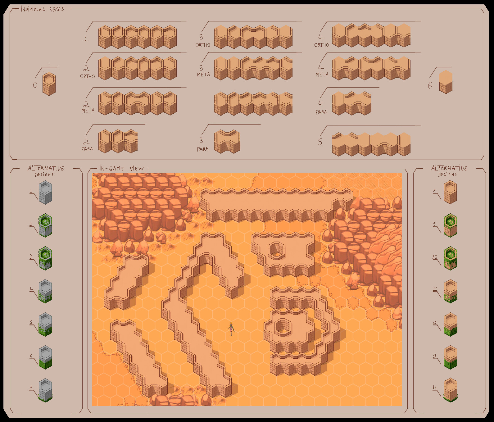 ArtStation - Sandstone Wall Hexagonal Tileset