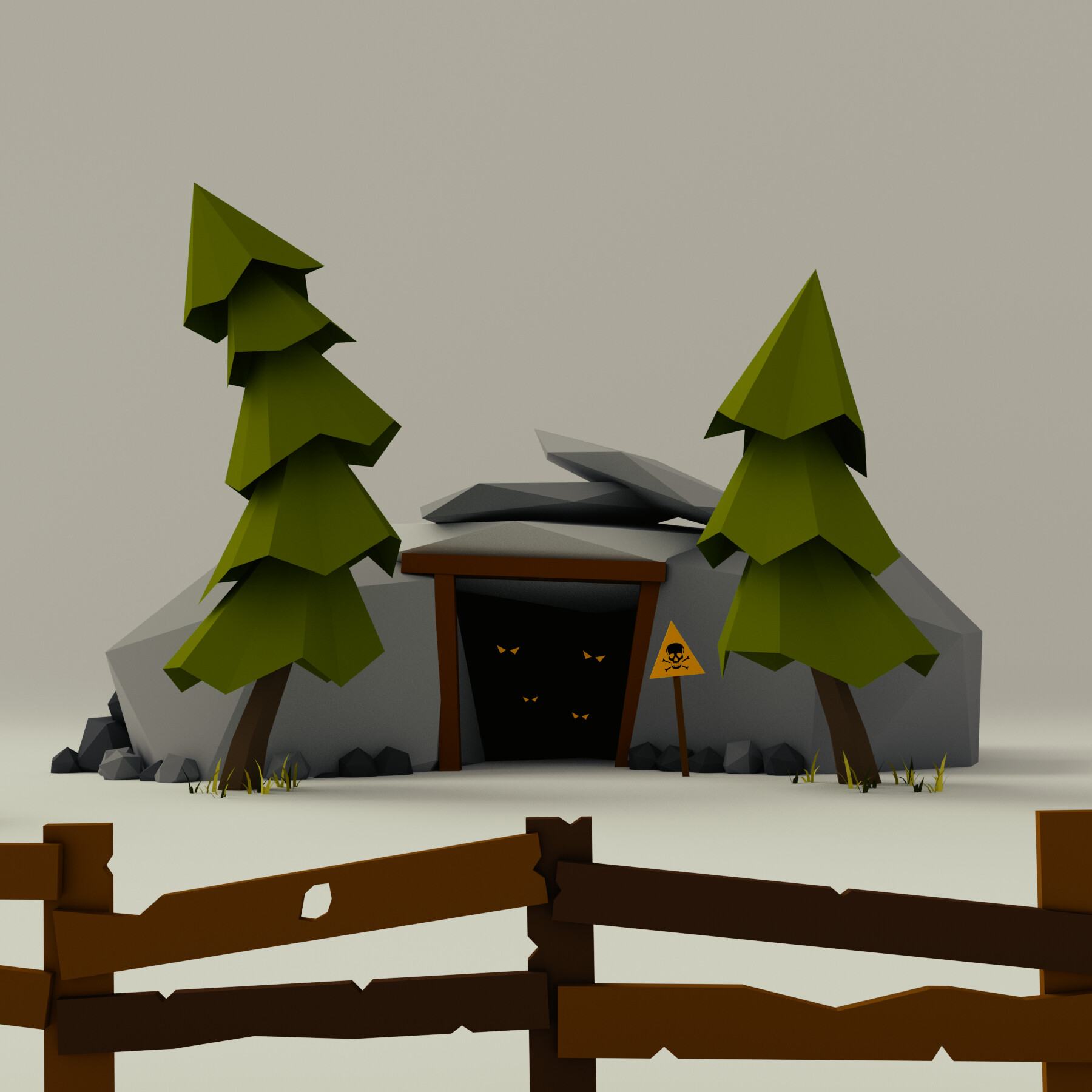 ArtStation - The dark place (low poly)