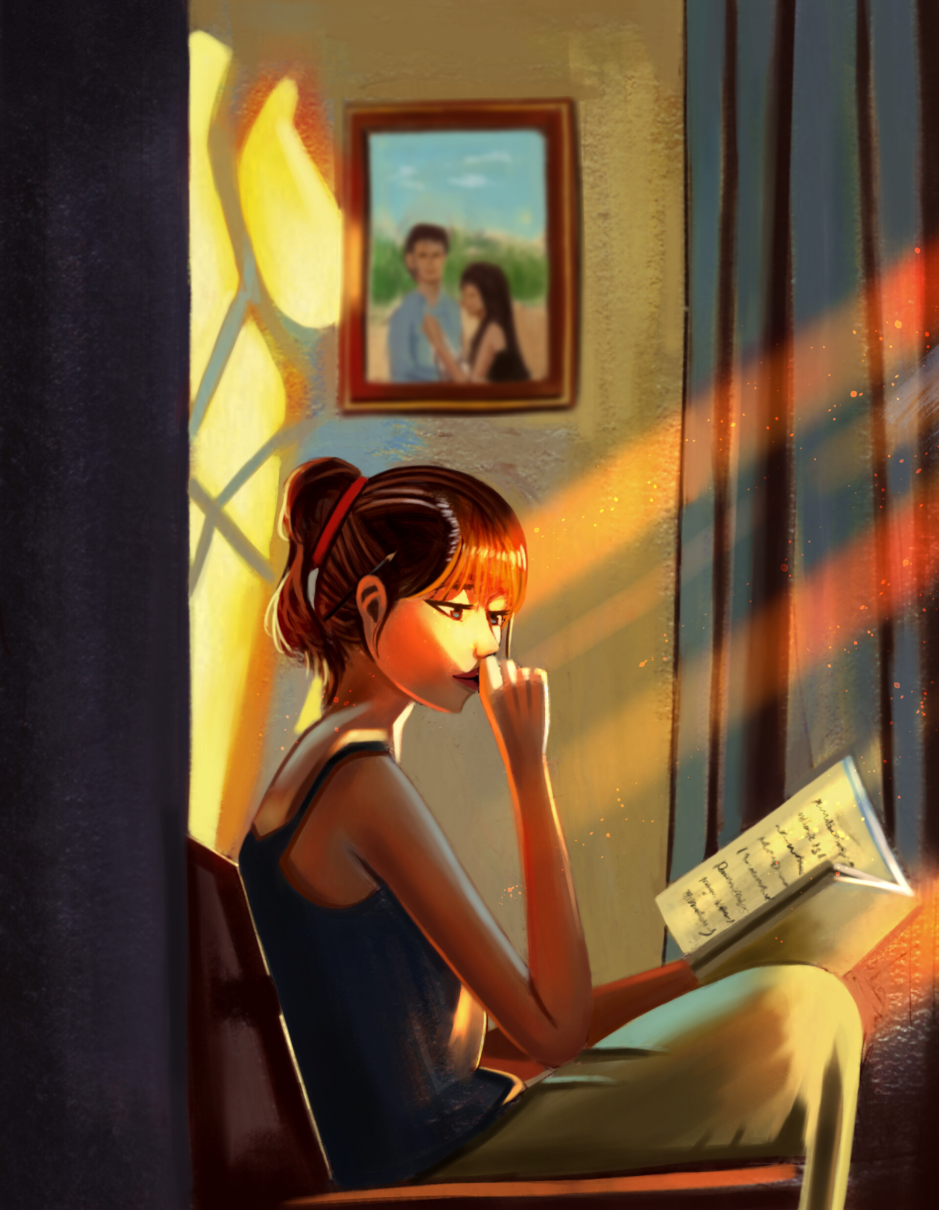 ArtStation - Reading my favorite book