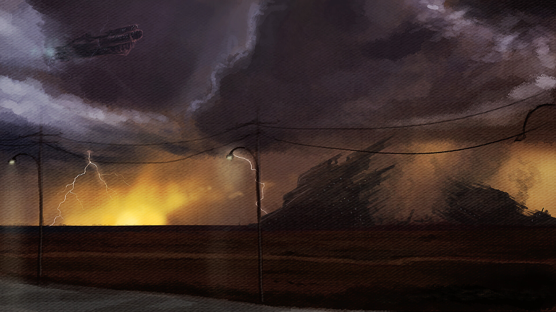 ArtStation - alien crash spaceship concept art, Luis Antonio Zamora Morales