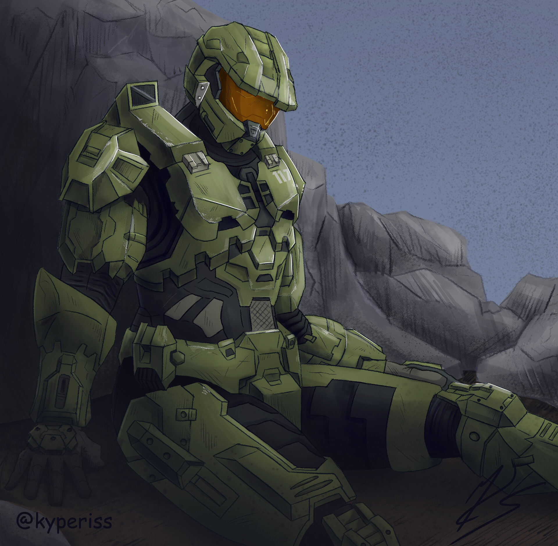 ArtStation - Master chief sitting