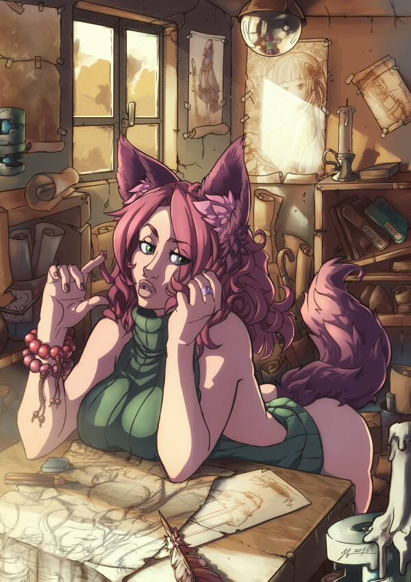 ArtStation - Roxy at work Character illustration 2018