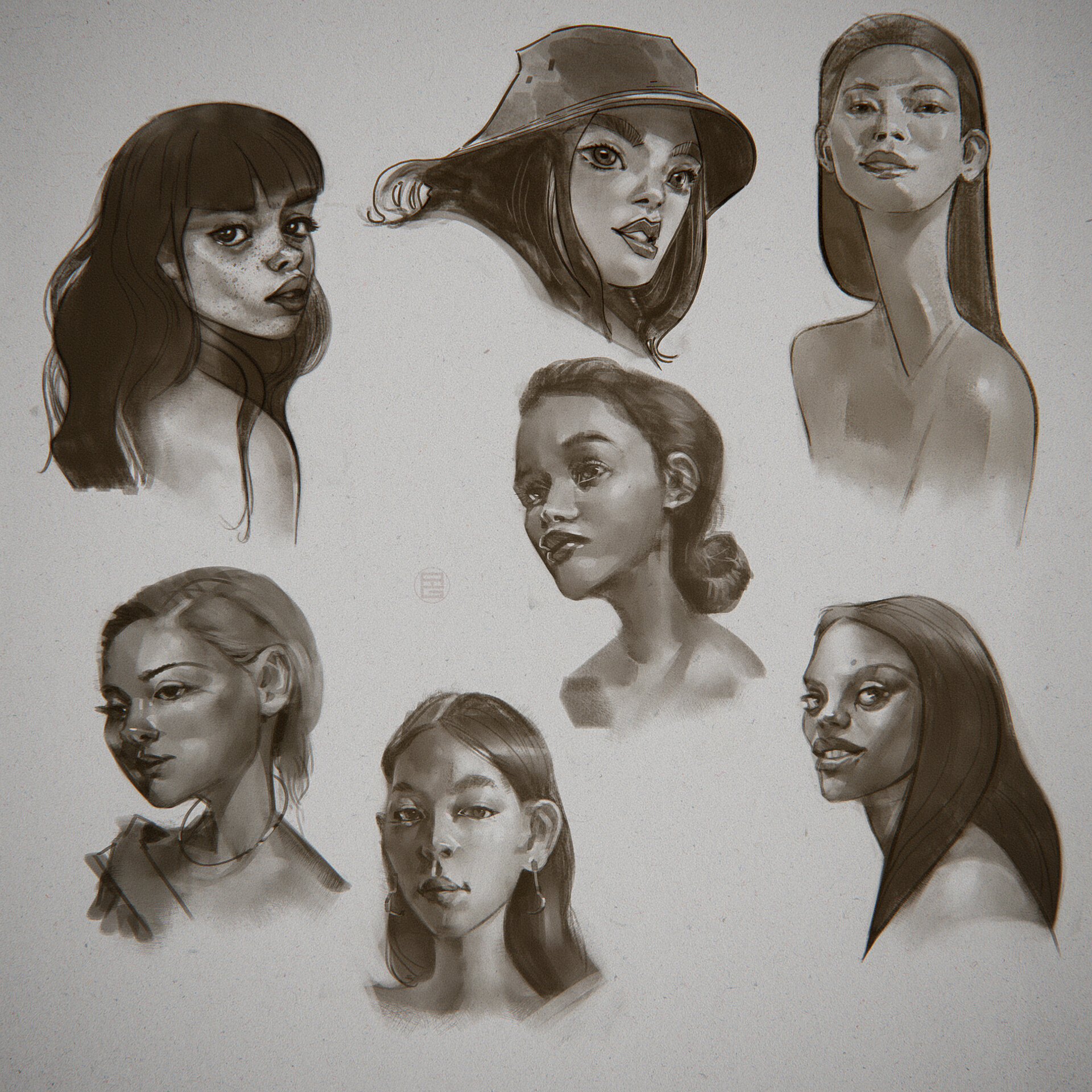 ArtStation - Face sketch study