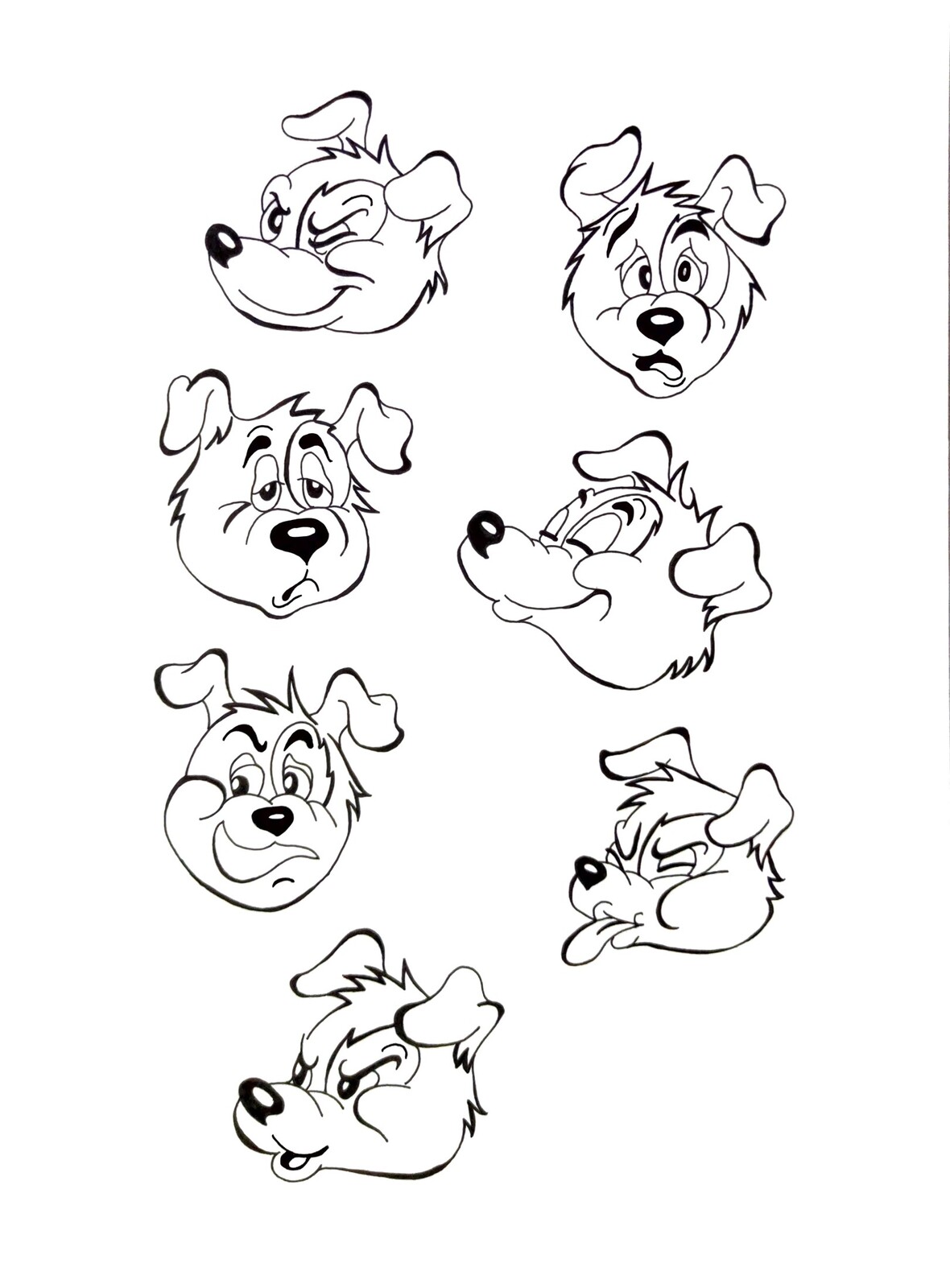 how to draw dog expressions