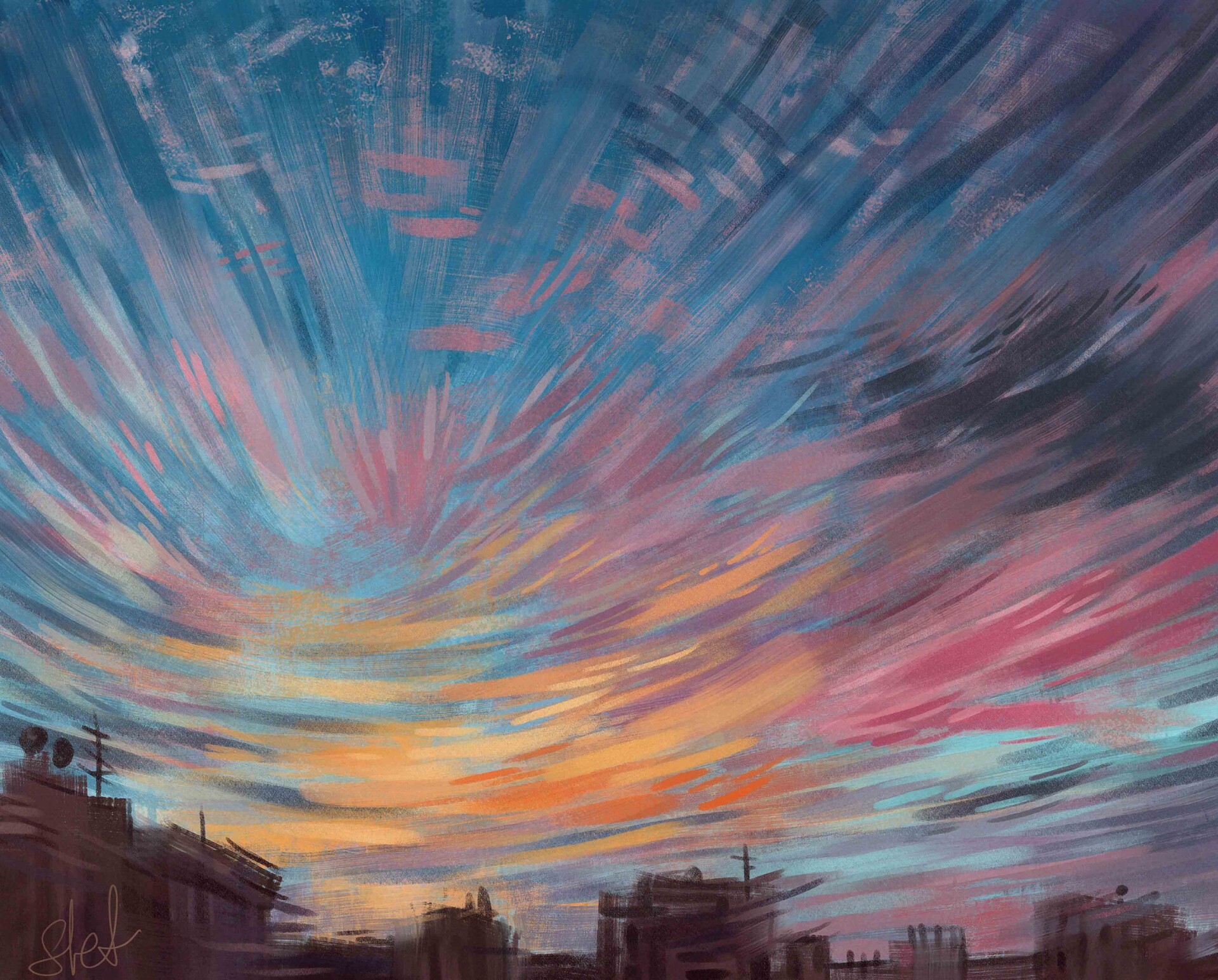 ArtStation - Colorful sunset