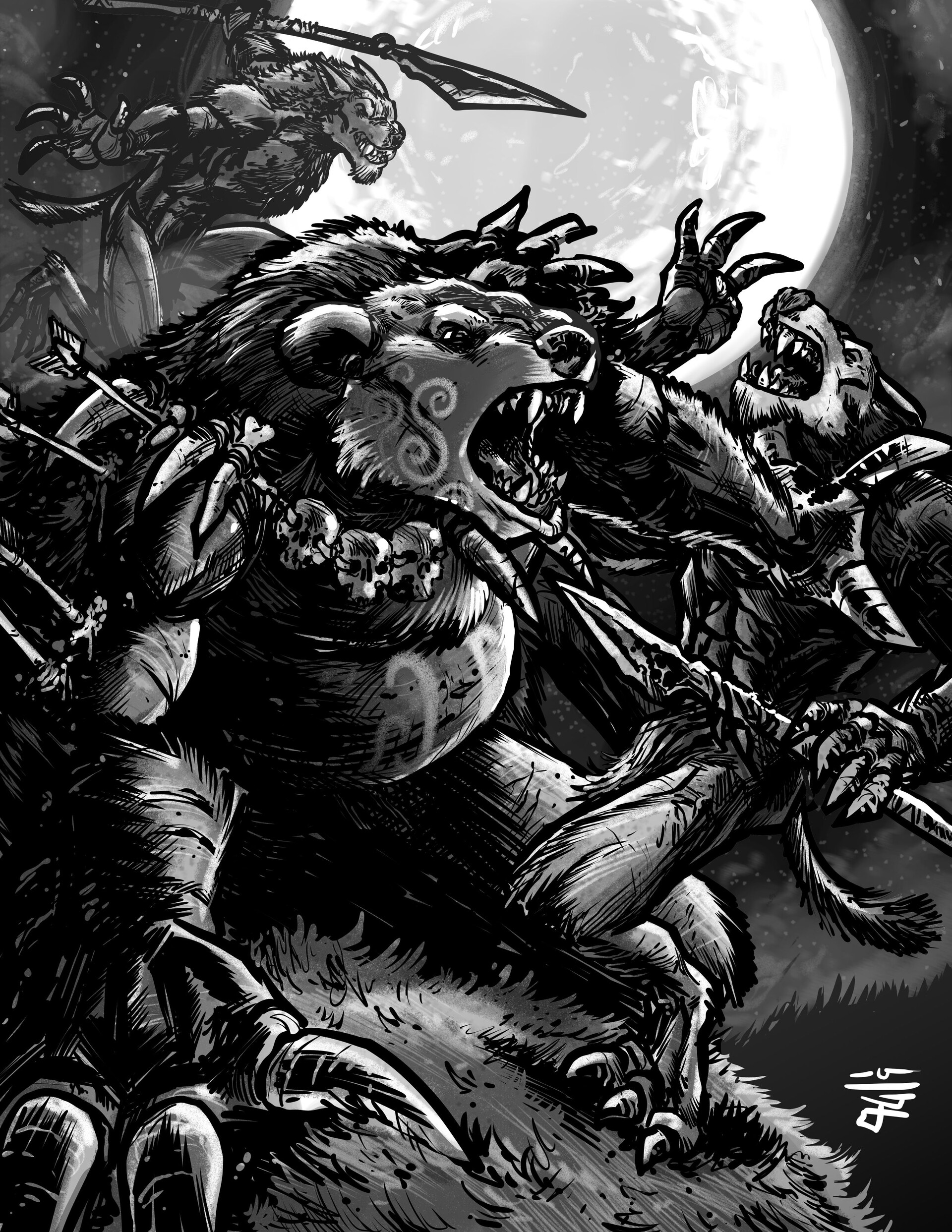 Werewolf Vs Werewolf Drawings Wolf Wolf Pencil Art | KScott Art