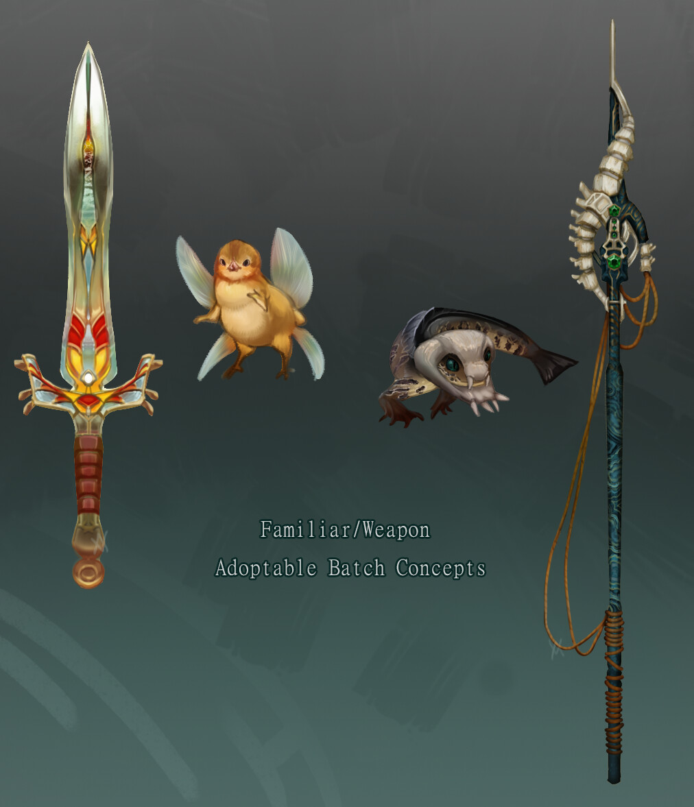 ArtStation - Familiar/Weapon Adoptable Batch Concepts