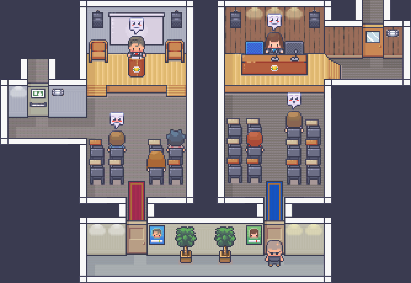ArtStation - Conference Hall - 16x16 top-down pixel art