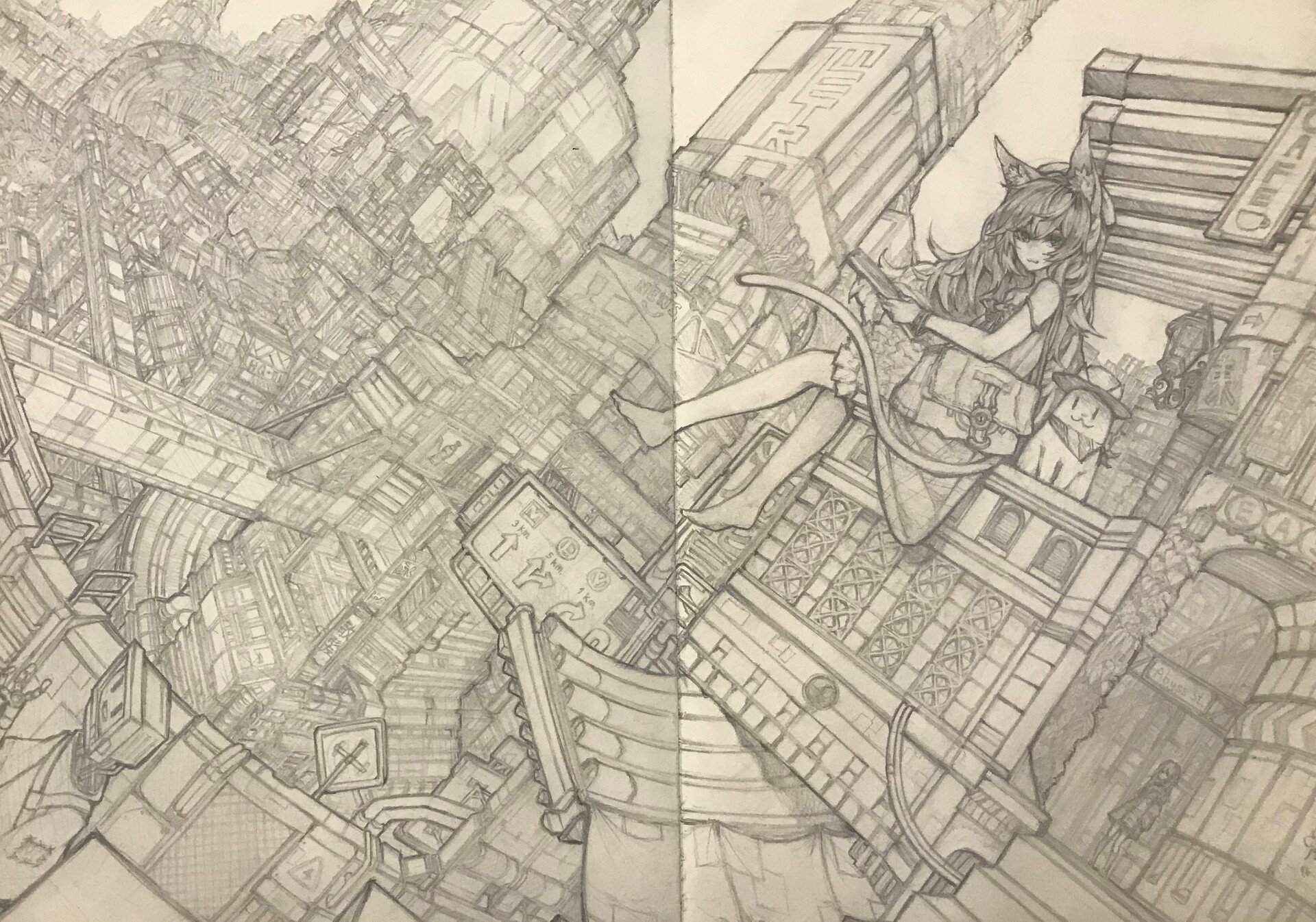 ArtStation - Old landscape paper sketch