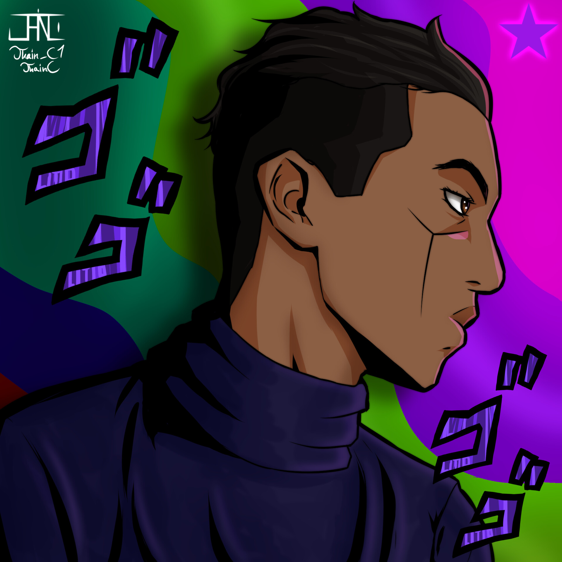 ArtStation - Jojo's Style Self Portrait