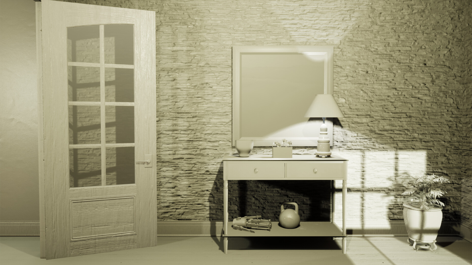 Gary Middleton - 3d Environment -Living room wall by Gary Middleton