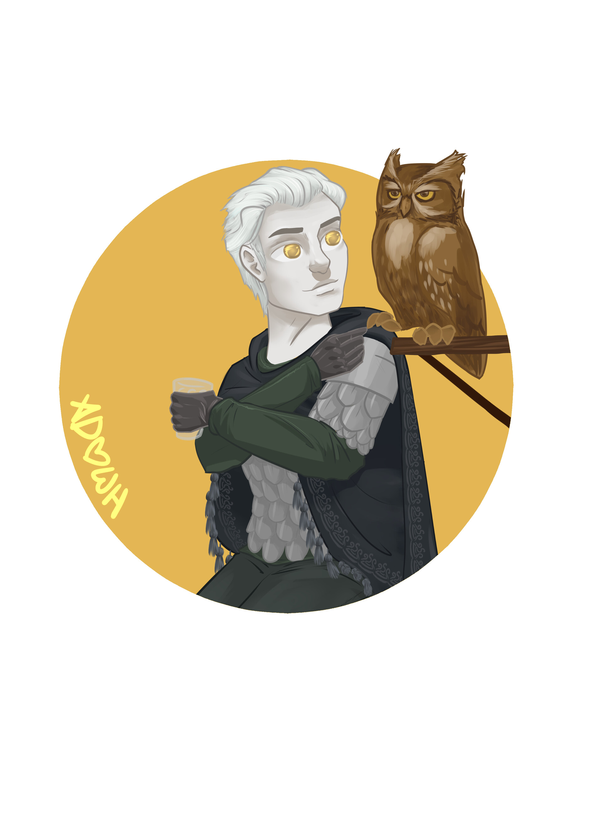 ArtStation - Aasimar Ranger- Aladar and his owl, Catra