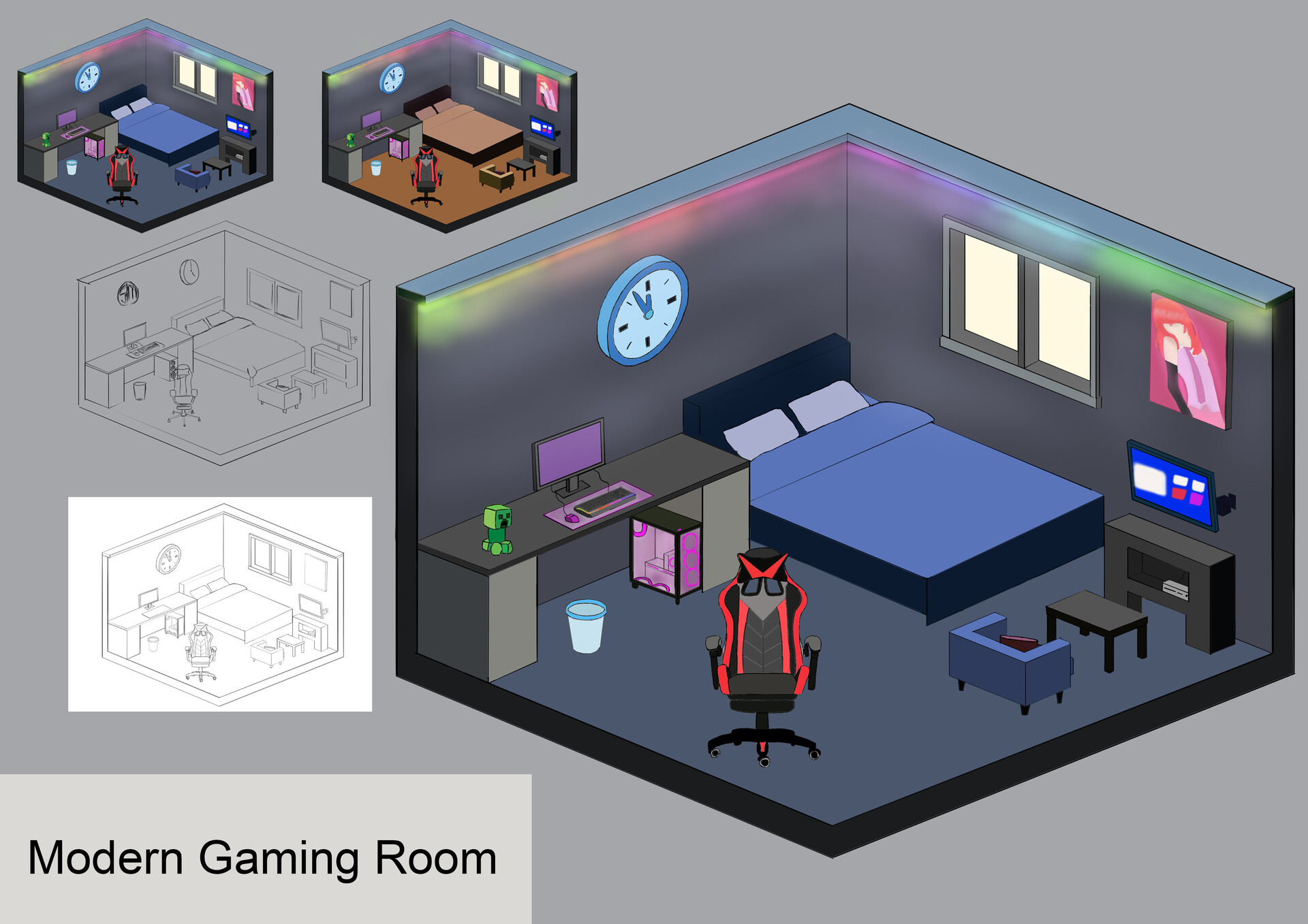 ArtStation - Isometric Room
