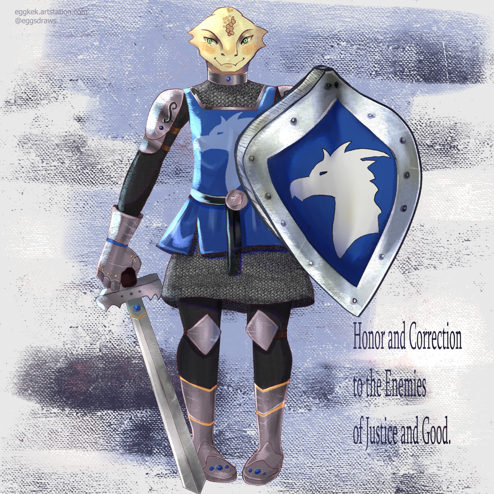 ArtStation - Bronze dragonborn that is a Bahamut Paladin