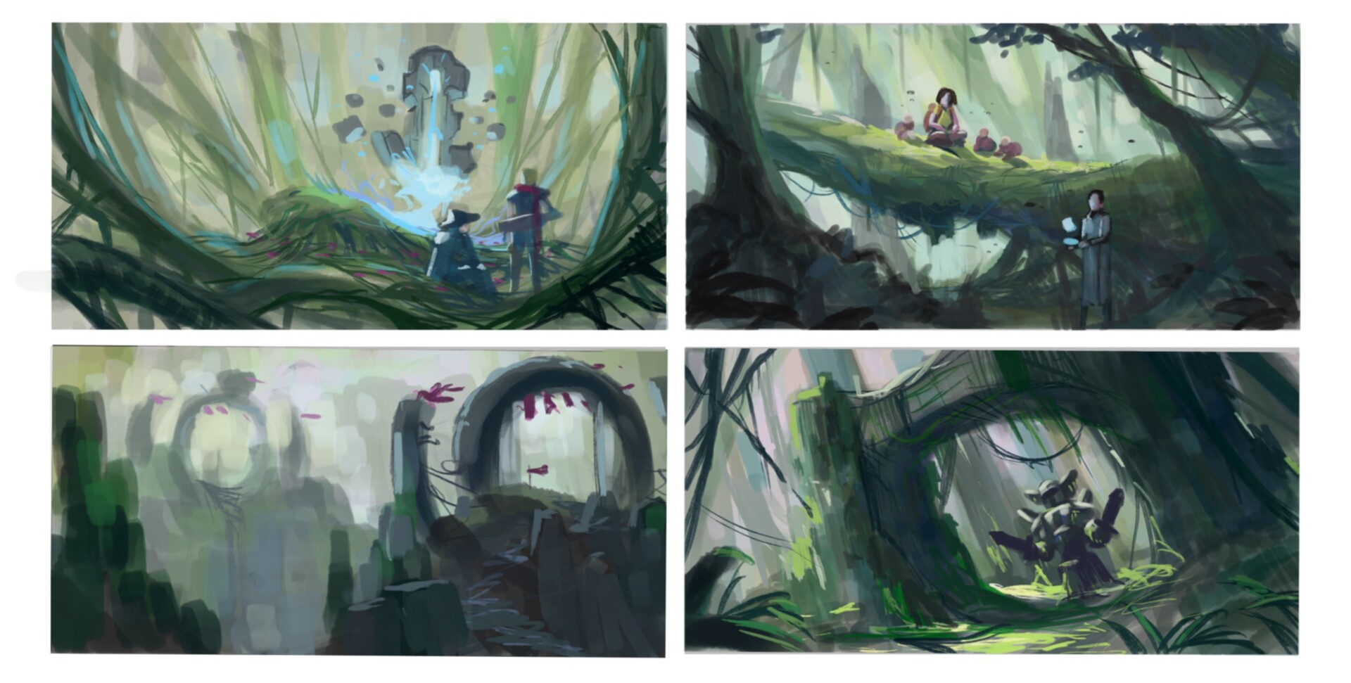 ArtStation - Forest Environment - Ipad Sketches