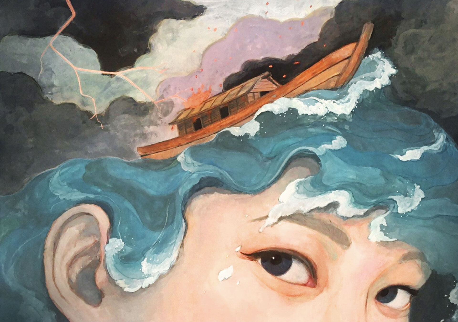 ArtStation - Storm in body of water