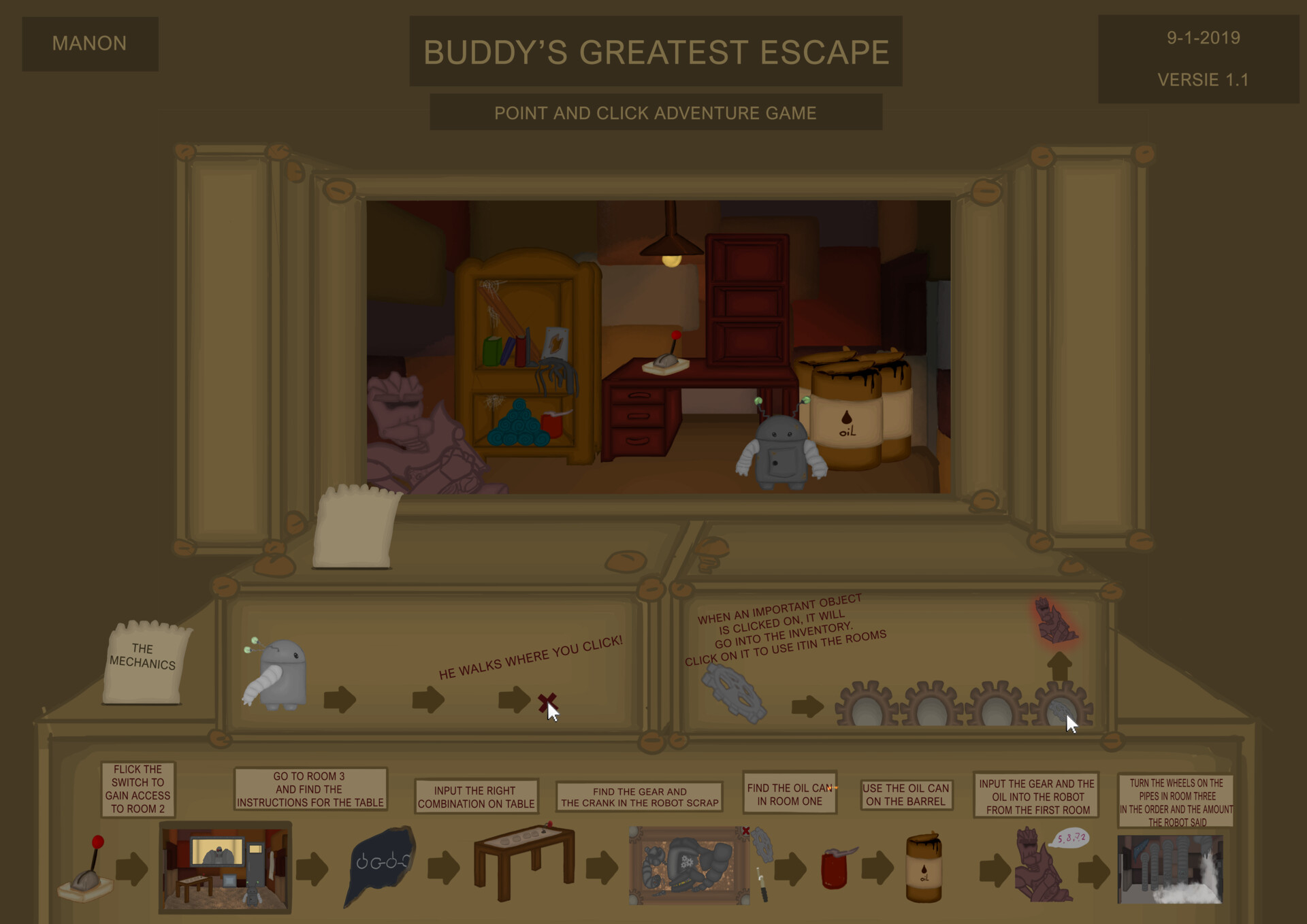 ArtStation - onepage and main menu, point and click game