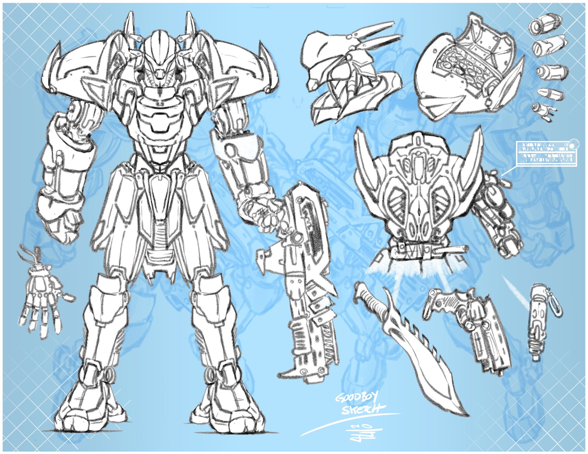 how to draw mecha boy