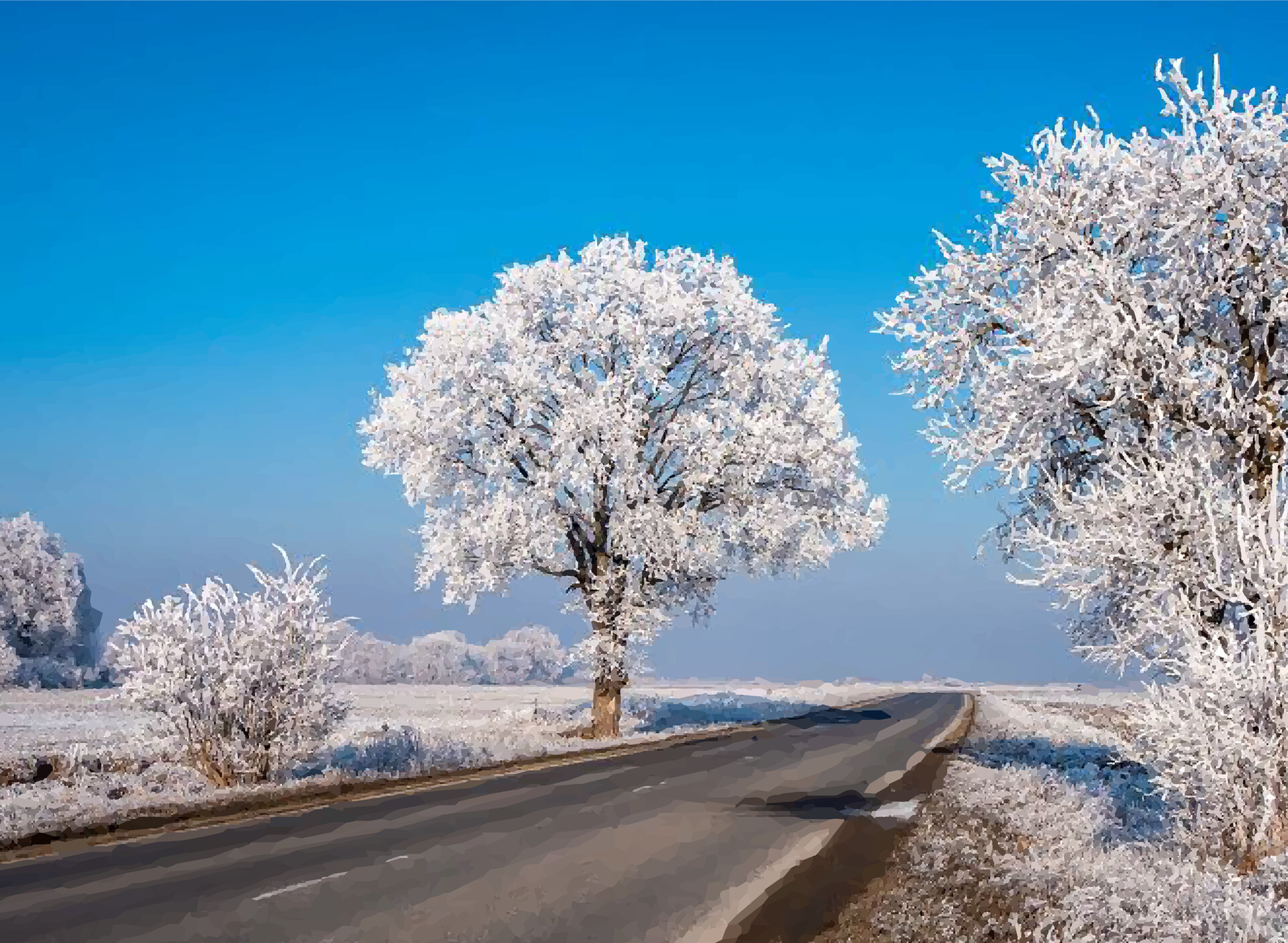 ArtStation - Winter road paint