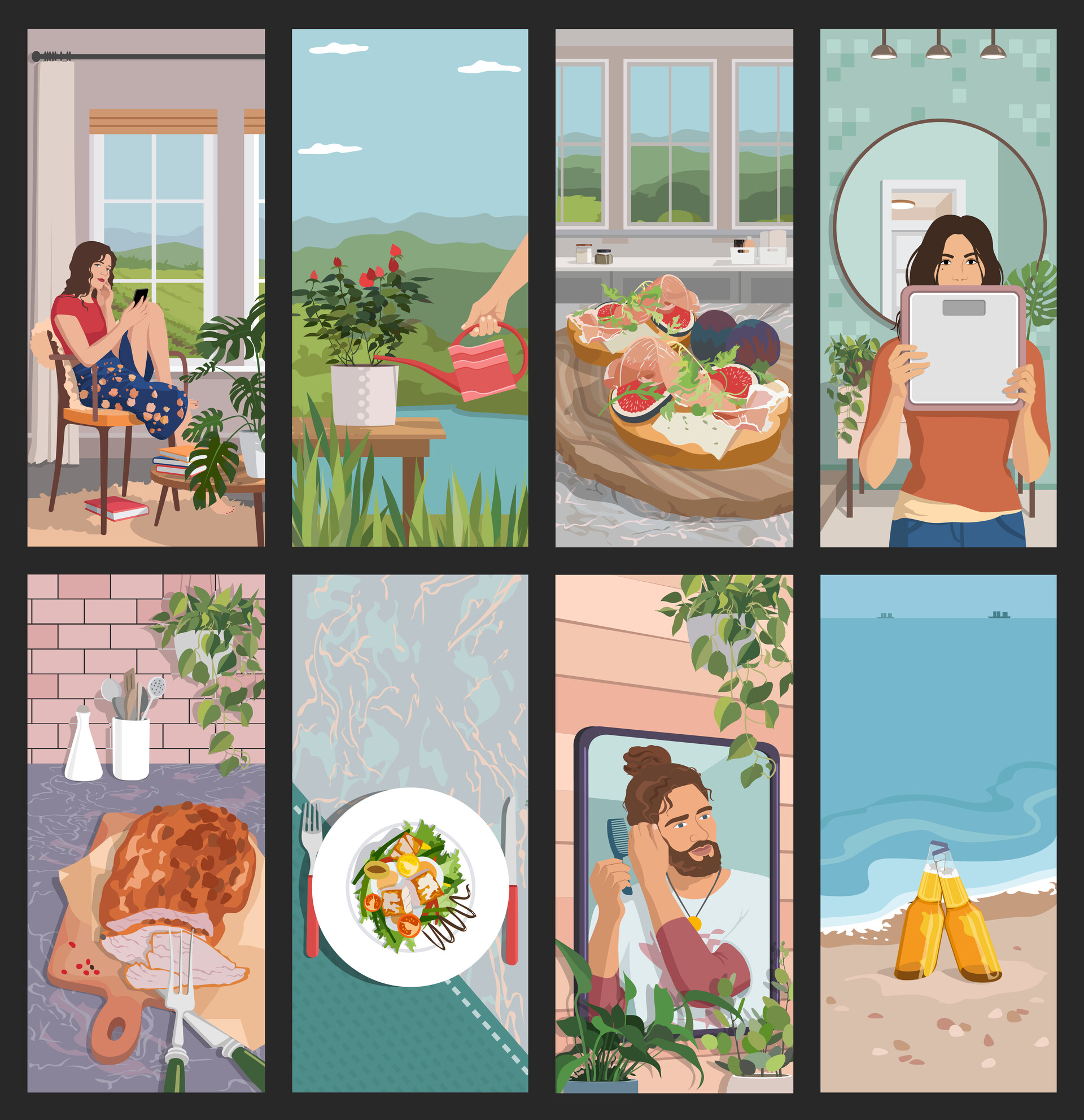 ArtStation - Vector illustrations for Simple App