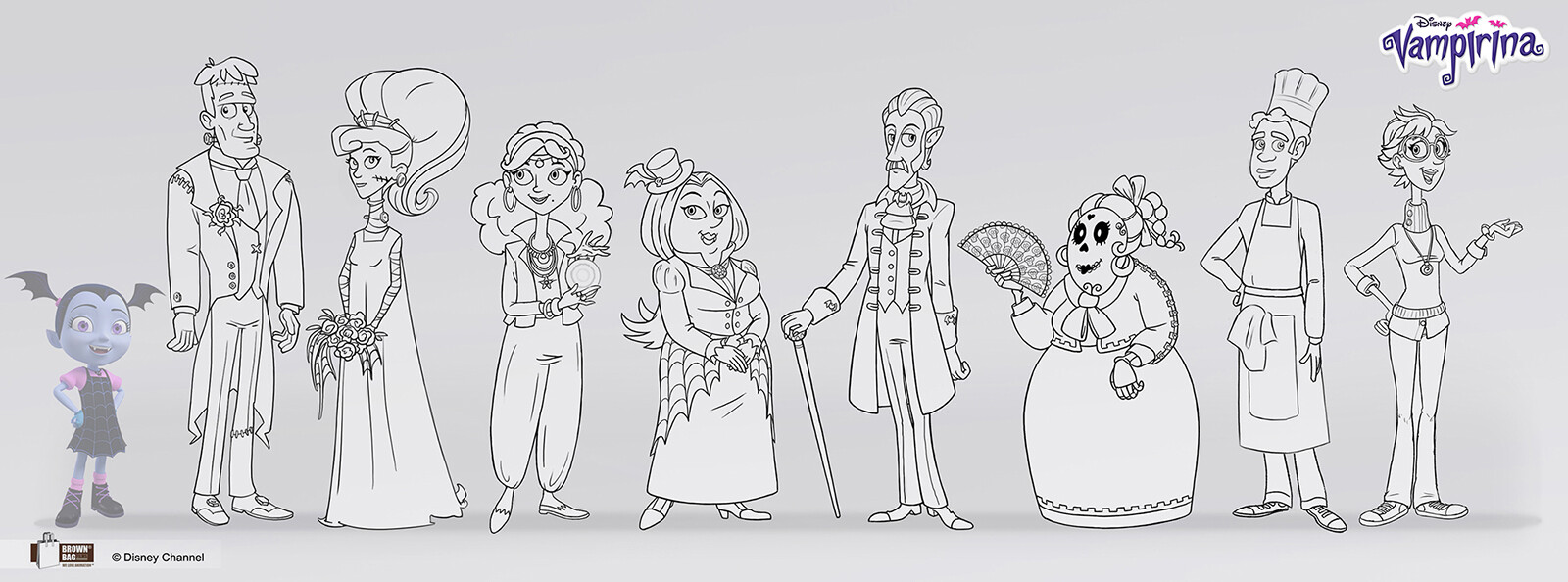 how to draw vampirina characters