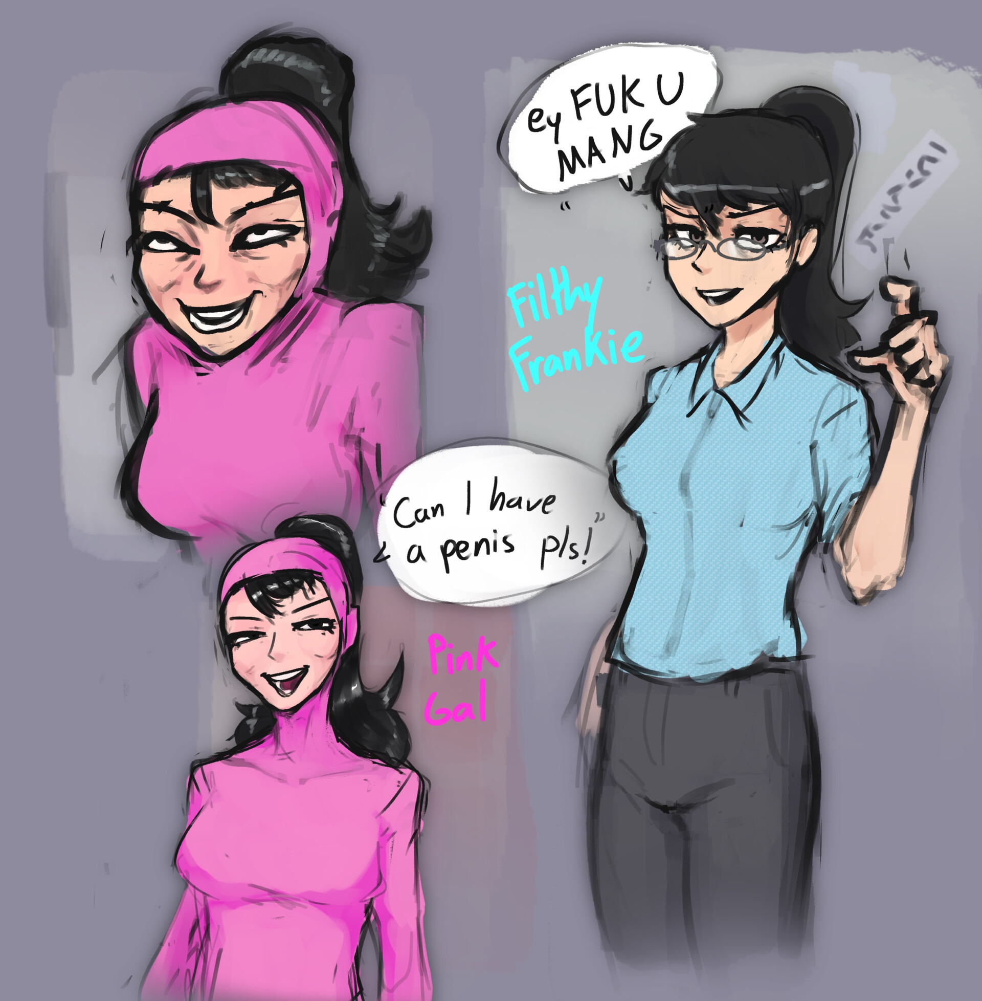 ArtStation - Pink gal+Filthy Frankie