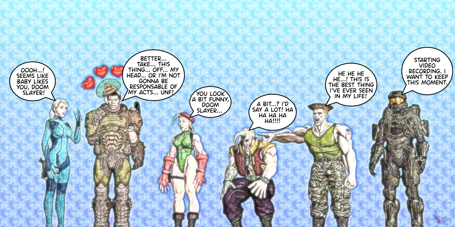 ArtStation - Baby Metroid loves Doom Slayer.