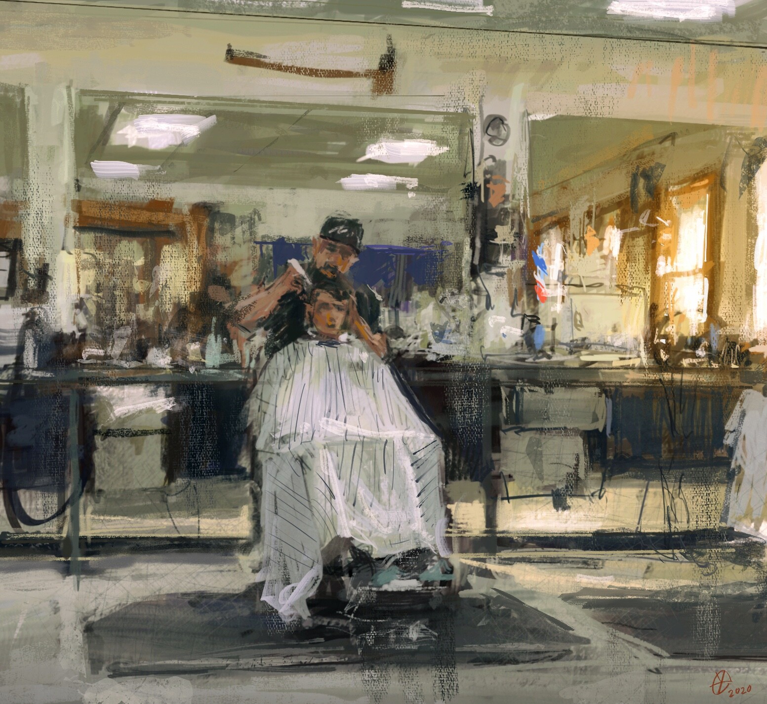 ArtStation - Barbershop sketch