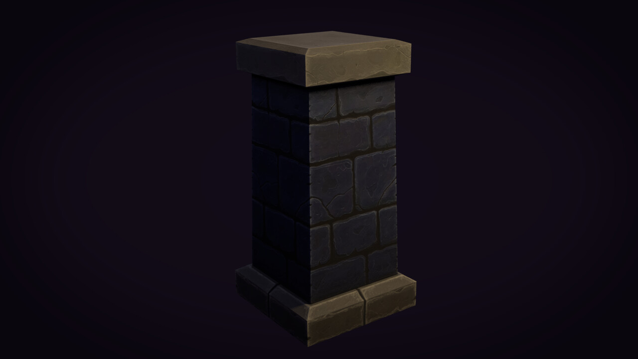 ArtStation - Hand-painted stone pillar